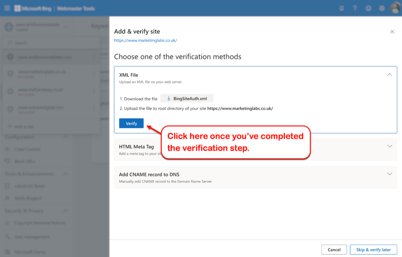 A guide to setting up and using Bing Webmaster Tools
