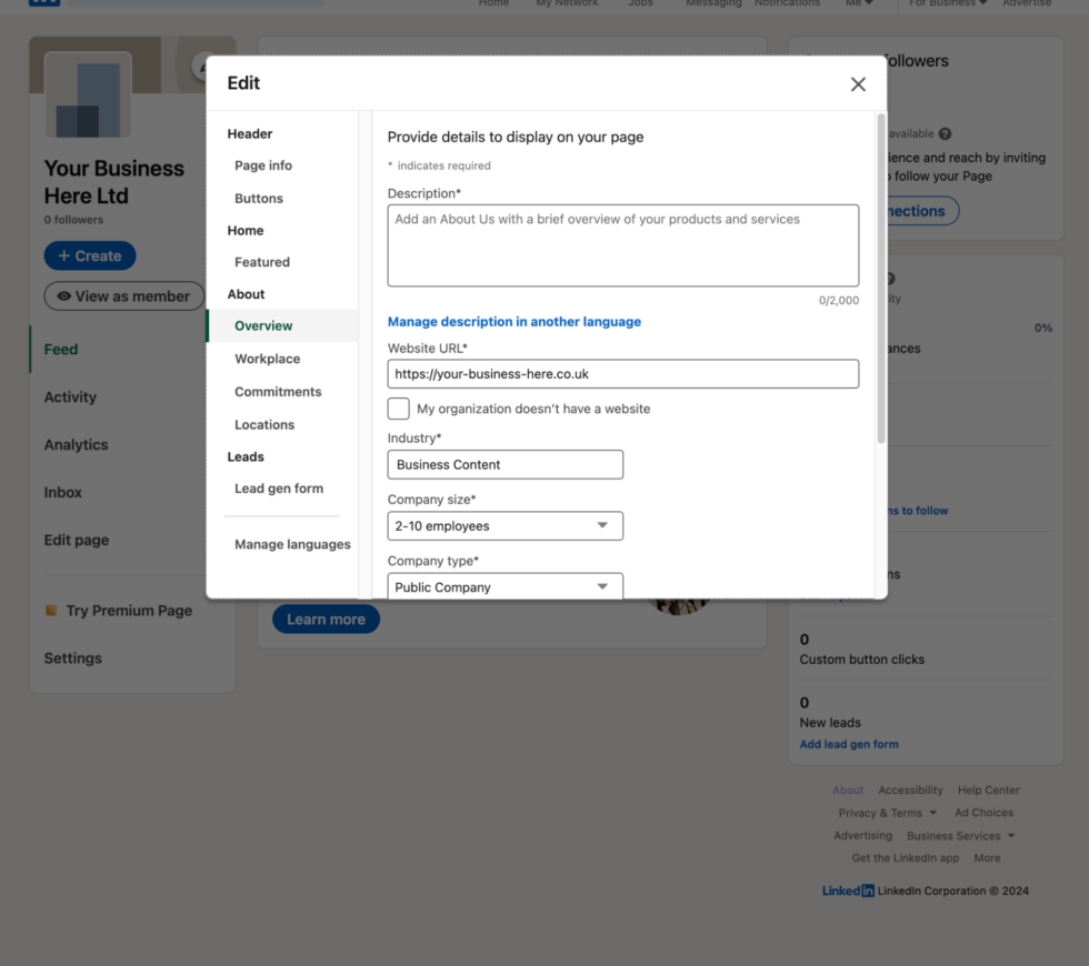 How to create a company page on LinkedIn - Marketing Labs