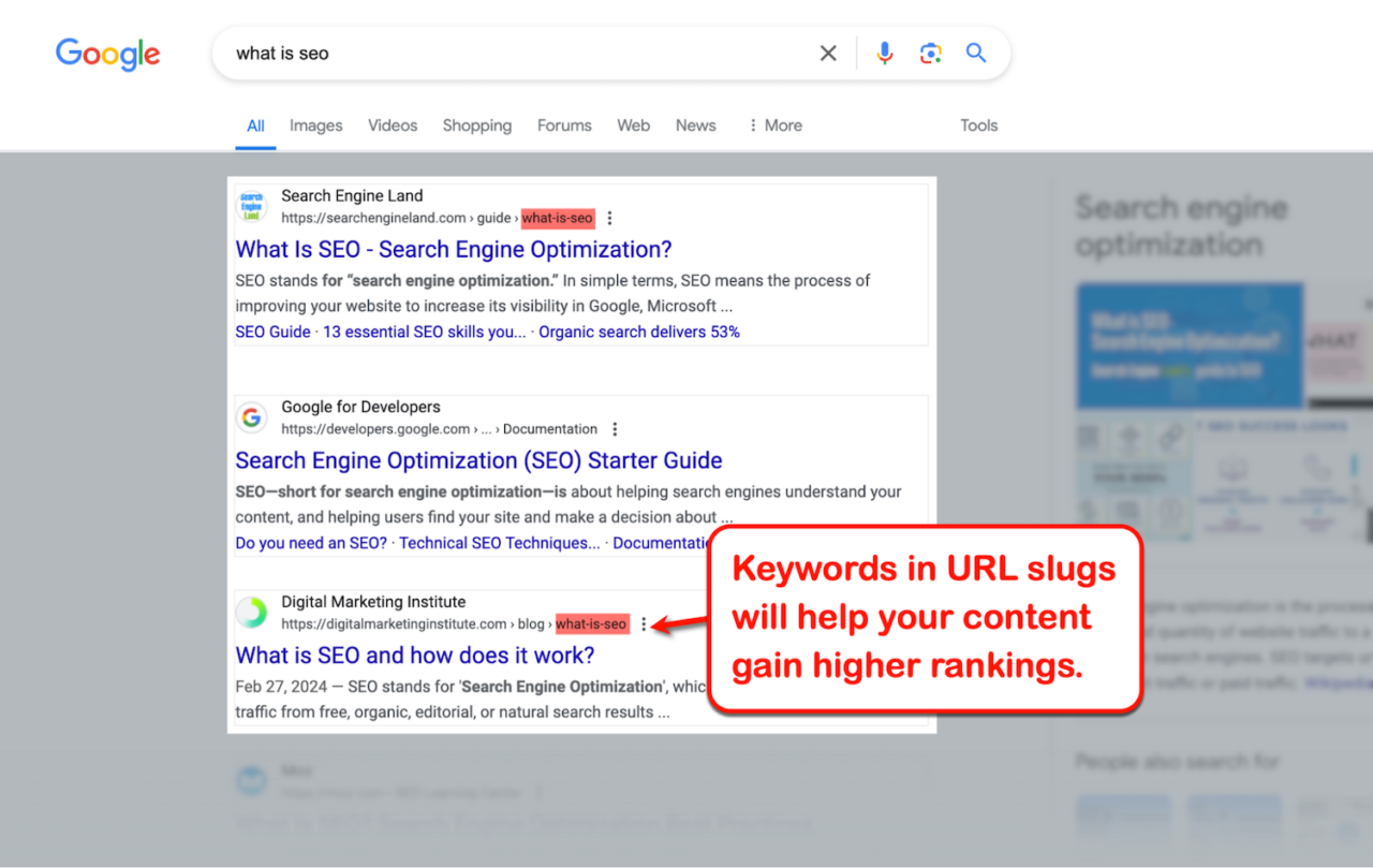 What is a URL slug, and how do you optimise it for SEO?