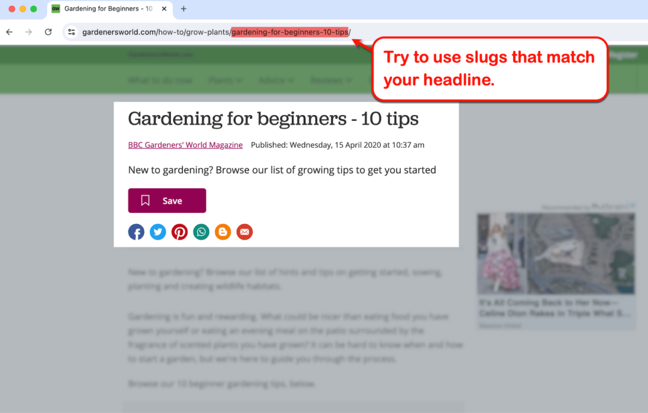 What is a URL slug, and how do you optimise it for SEO?
