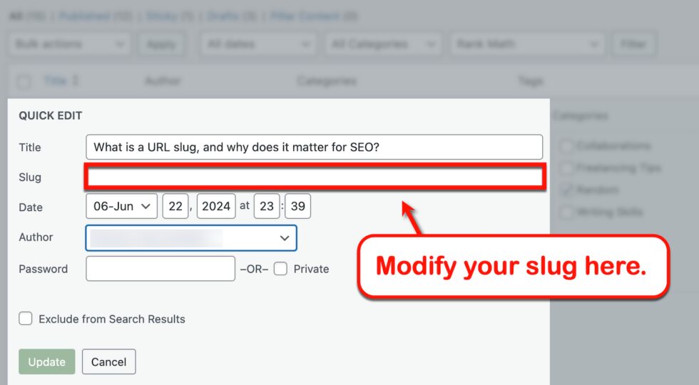 What is a URL slug, and how do you optimise it for SEO?