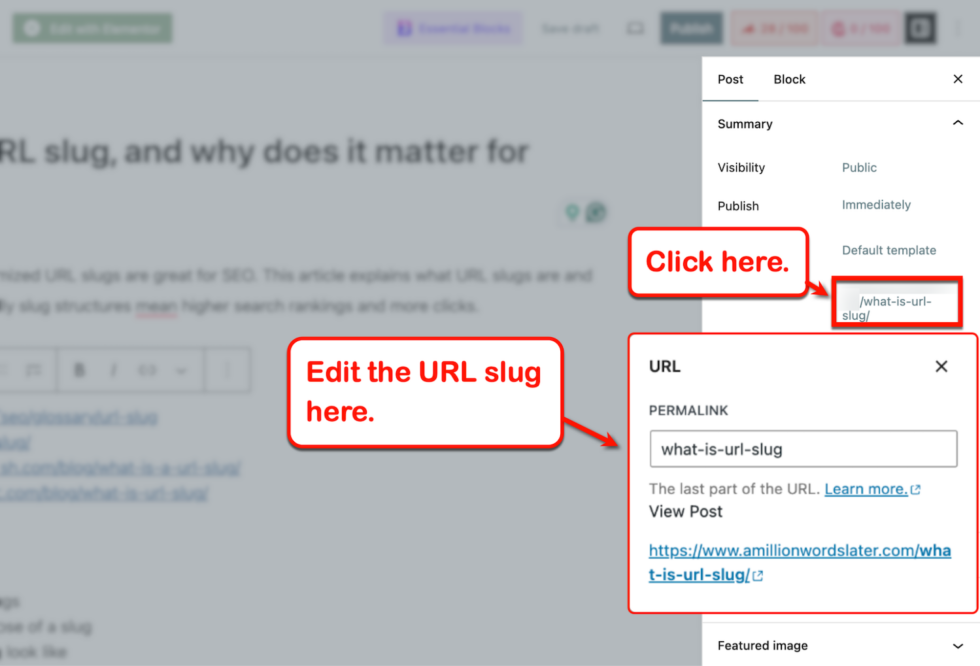 What is a URL slug, and how do you optimise it for SEO?