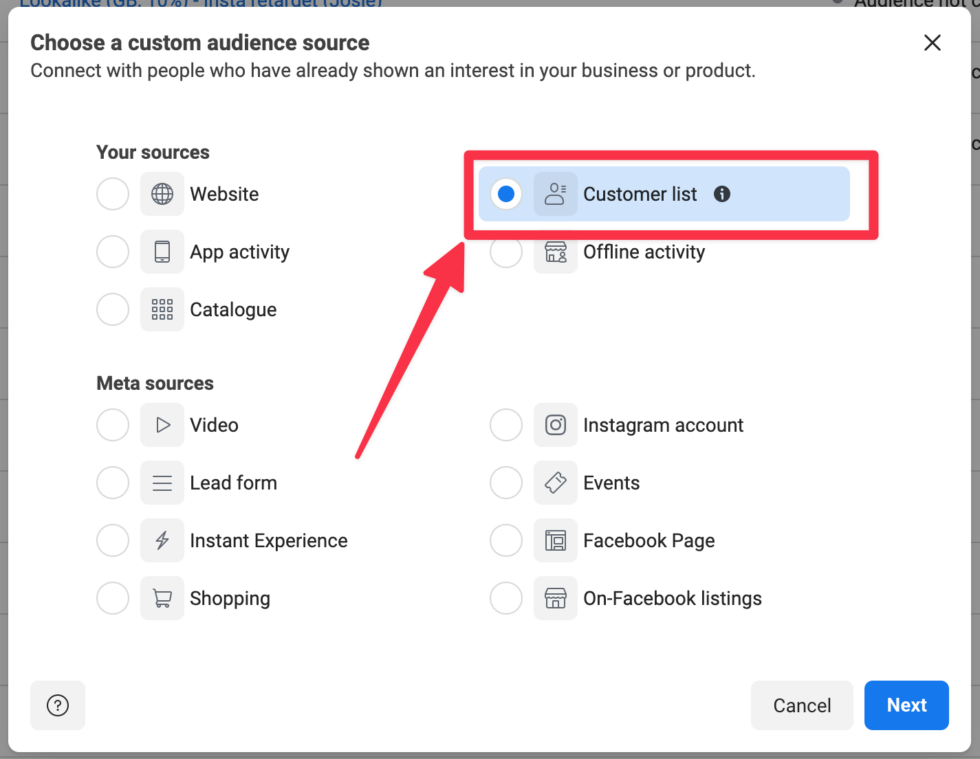 A guide to custom audiences and customer lists in Meta Ads